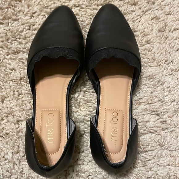 me too | Shoes | Black Leather Upper Skimmers W Comfort Fit Elastic ...